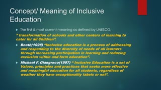 Concept & need of Inclusive Education | PDF