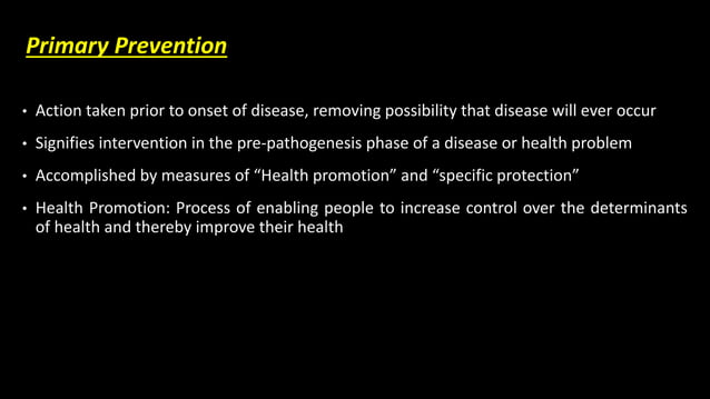 Concept and Modes of Intervention for Disease Prevention | PPTX