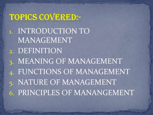 Concept, nature & purpose of management | PPT