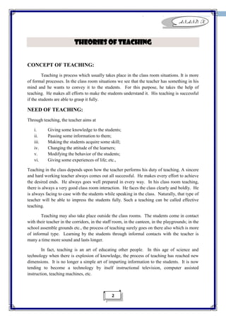 Concept, need and function of teaching | DOCX