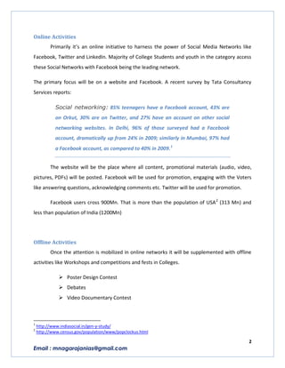 Awareness Campaign for Youth Voters using Social Media - Concept Note | PDF