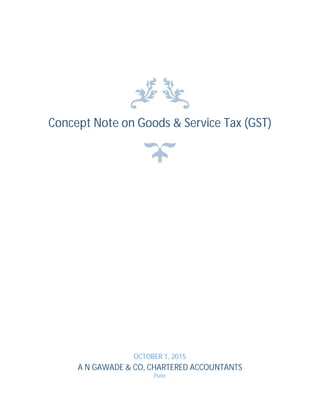 Concept note of Goods & Service Tax (GST) in India | PDF