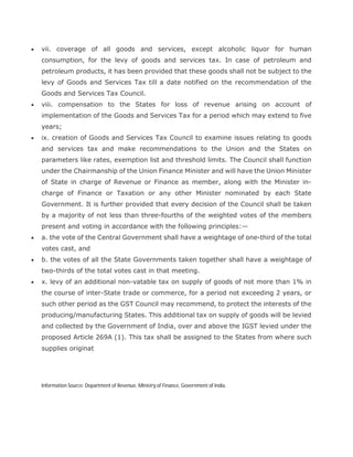 Concept note of Goods & Service Tax (GST) in India | PDF