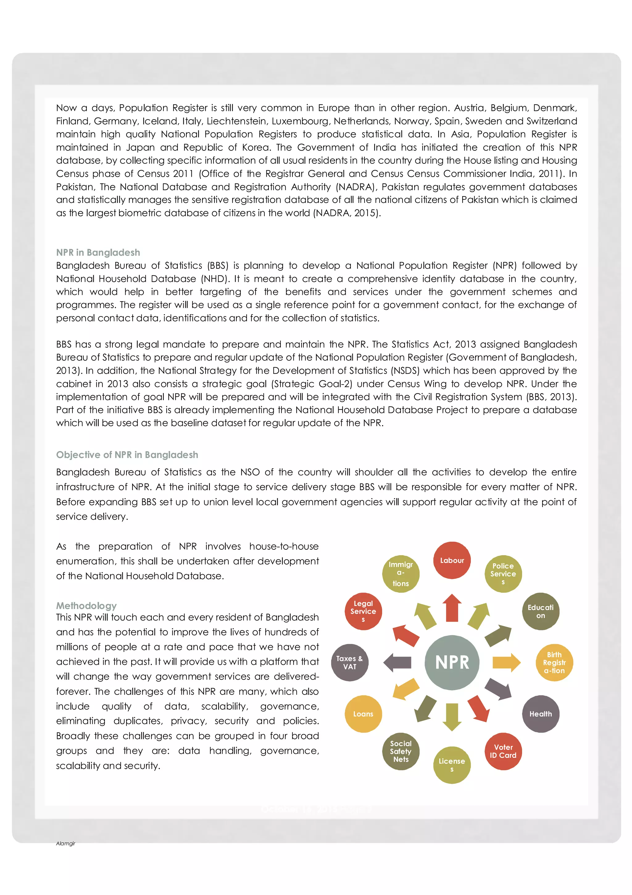 Concept note on National Population Register (NPR) | PDF