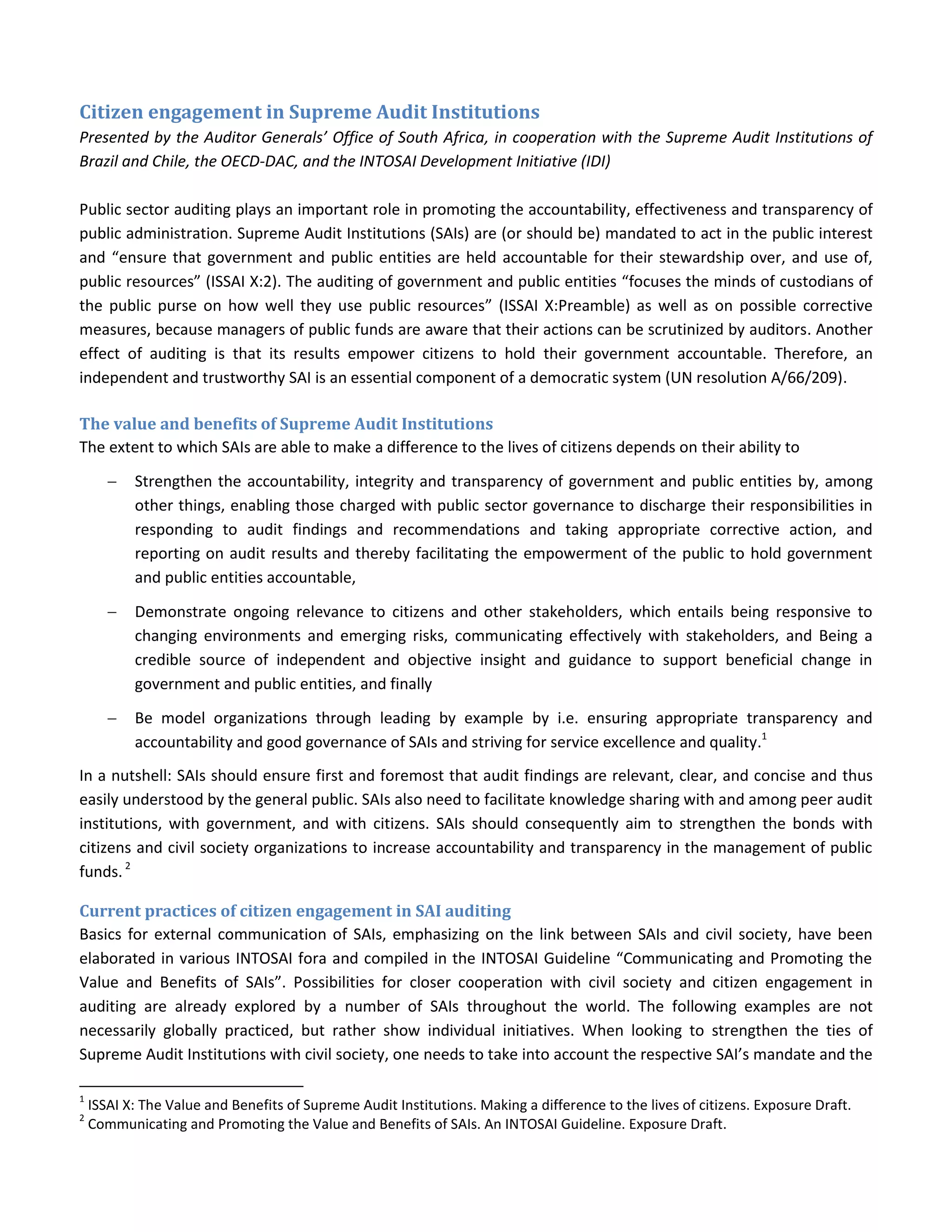 Concept notes on accountable and inclusive institutions | PDF