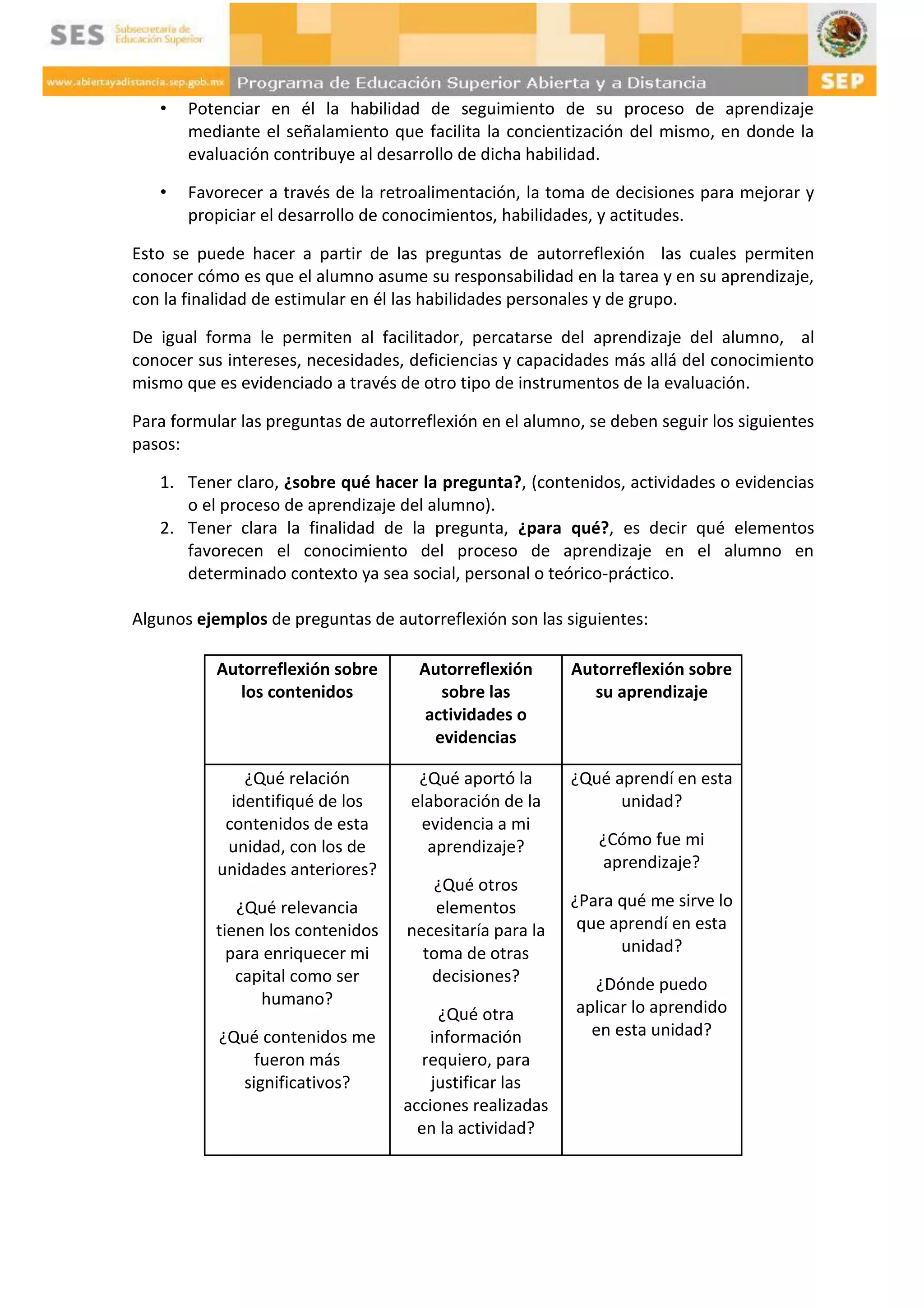 Concepto autorreflexion alumno | PDF