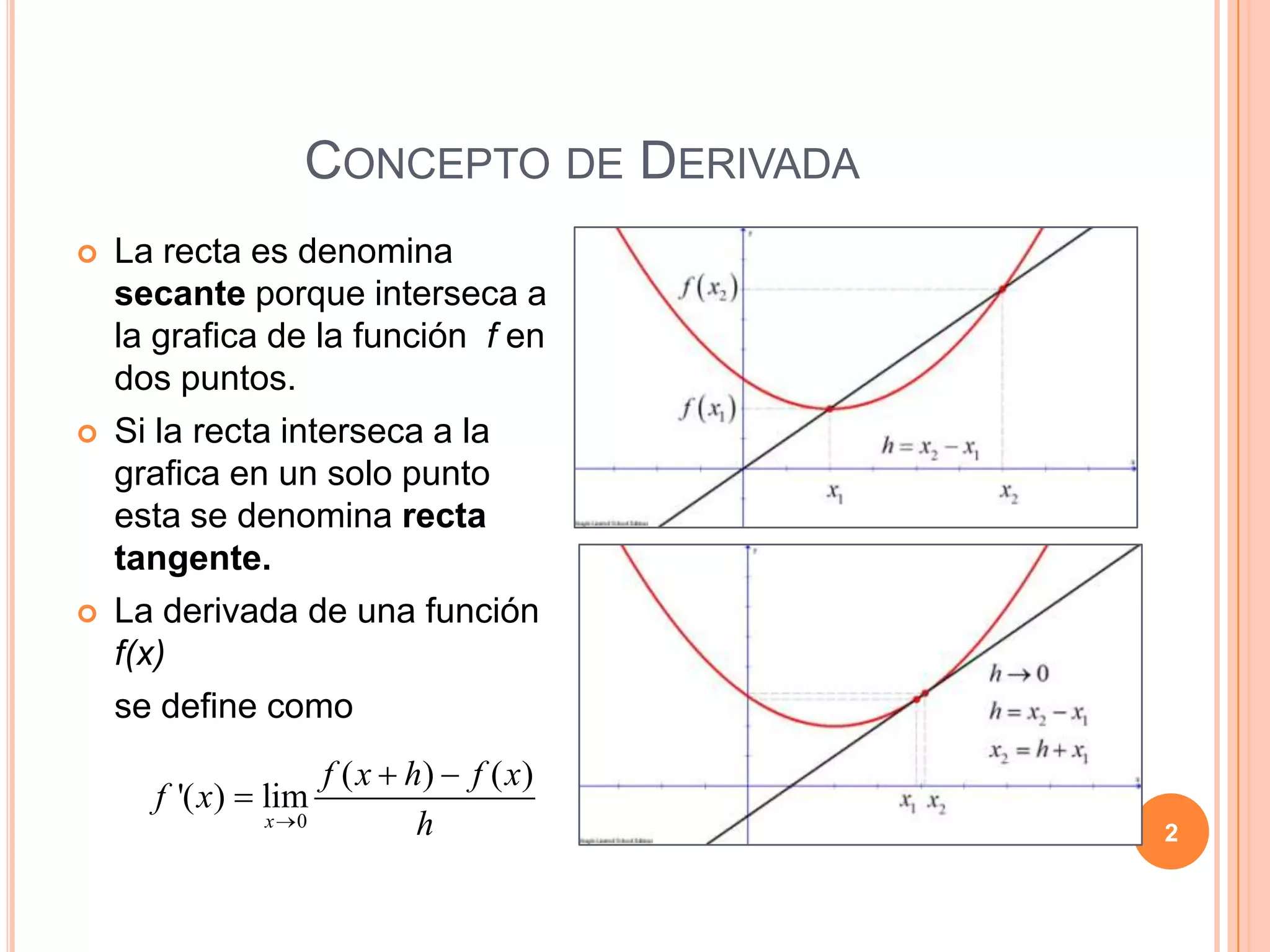Concepto de derivada | PPT