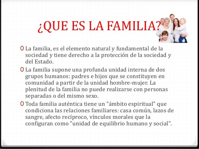 Concepto de familia, características y tipologías