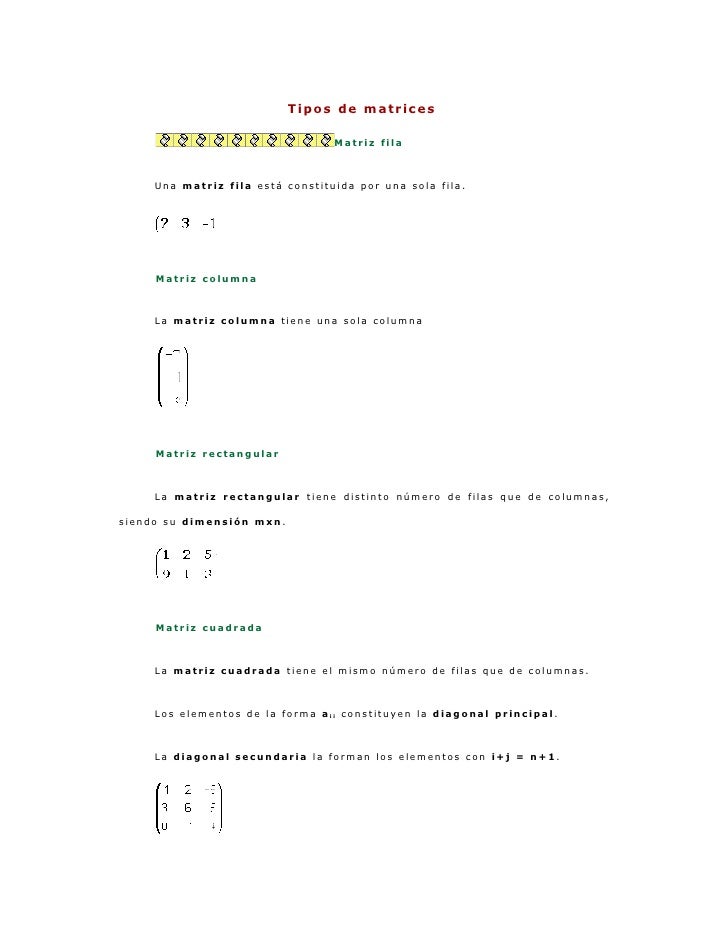 Concepto de matriz