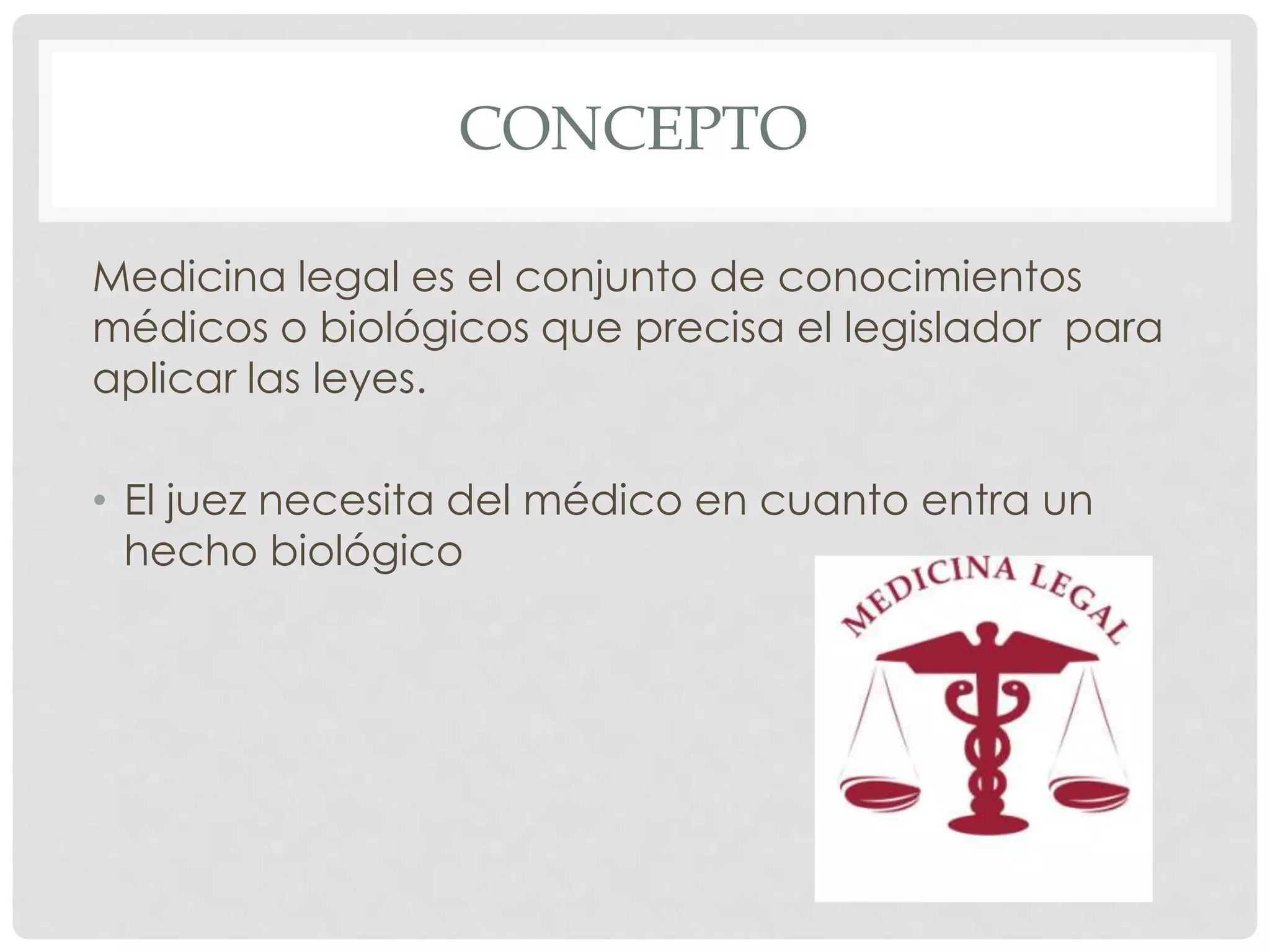 Concepto de medicina legal | PPT