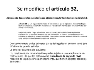 La Doble nacionalidad en Mexico | PPTX