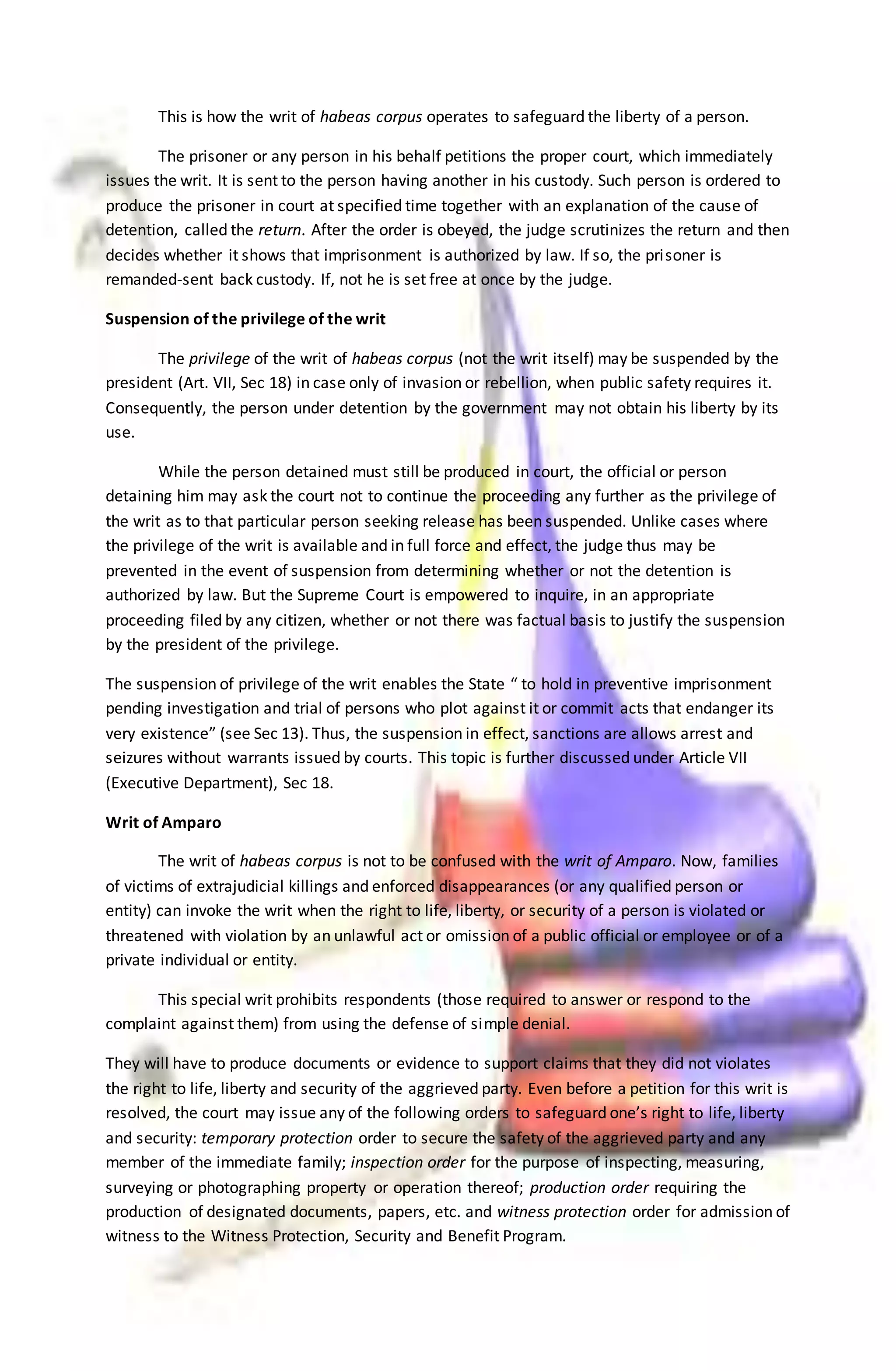 Concept of Bill of Rights (Philippines) | DOCX