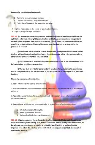 Concept of Bill of Rights (Philippines) | DOCX