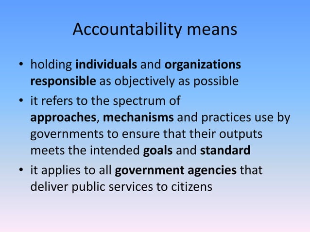 Concept of Accountability In Public Service | PPTX | Islam | Religion ...