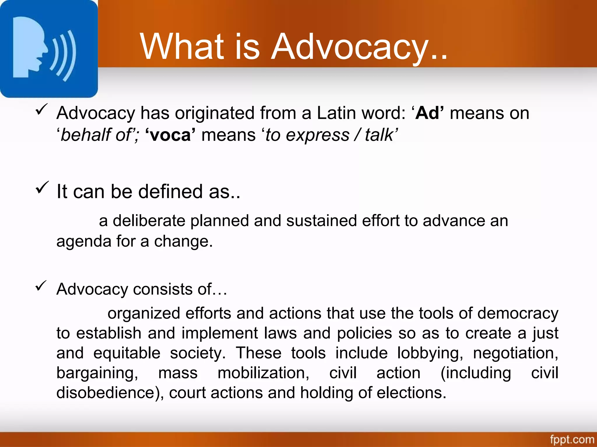 Concept of advocacy | PPT