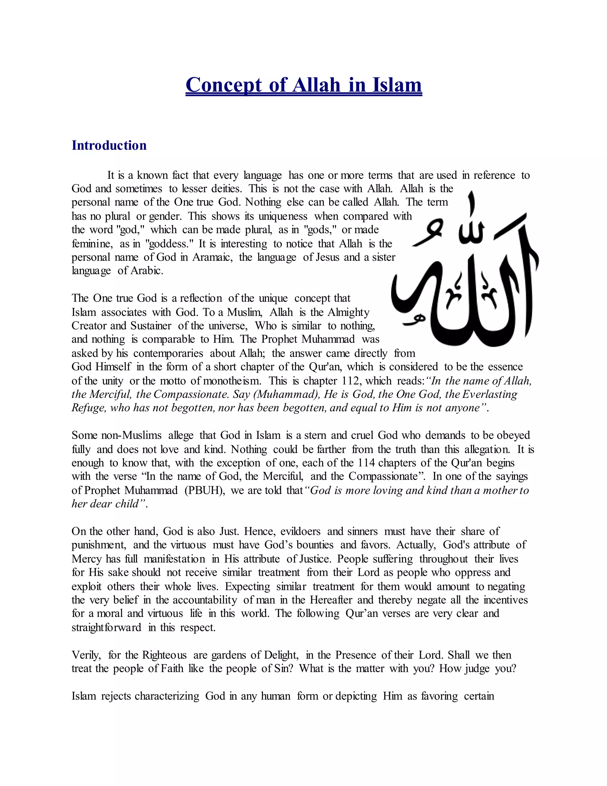 Concept of Allah in islam | DOCX