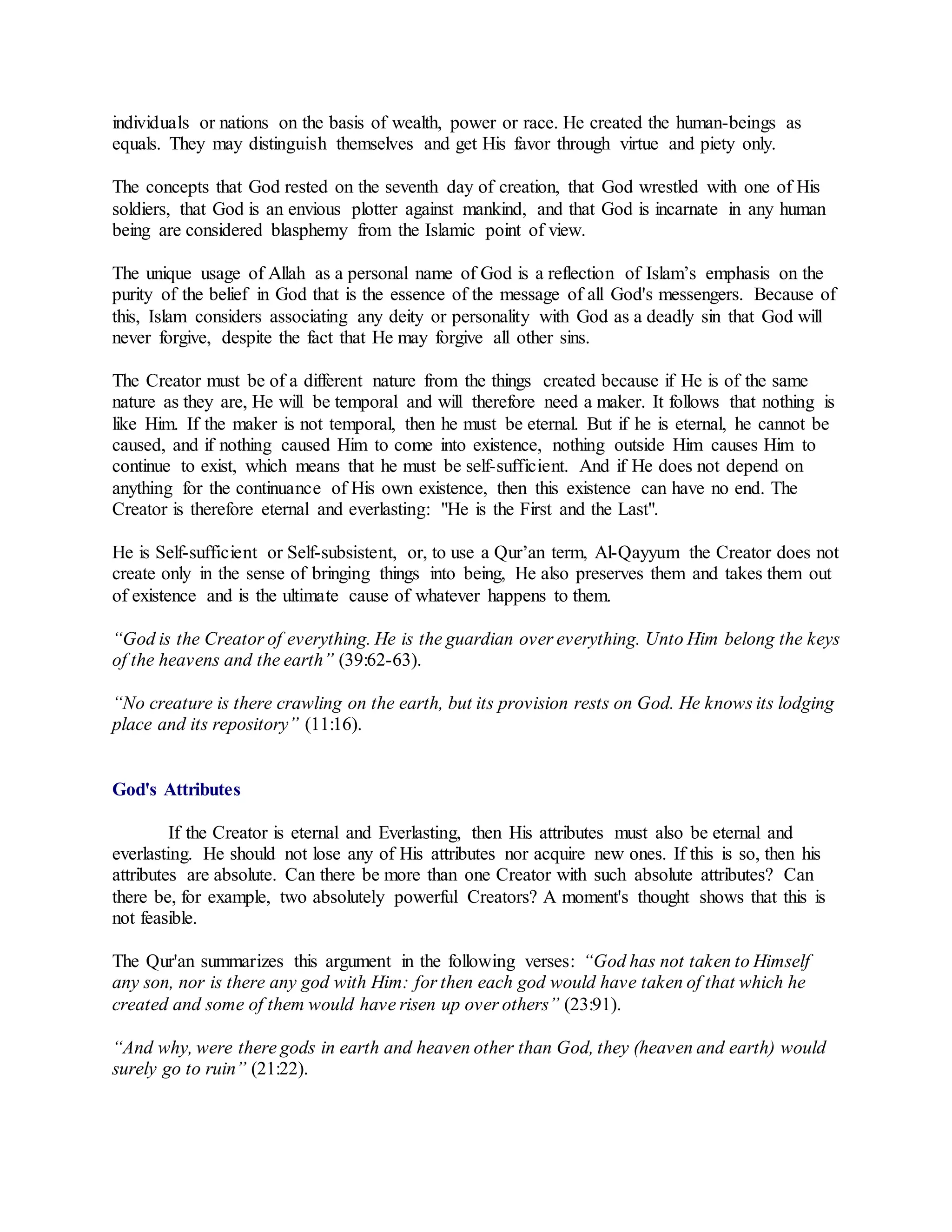 Concept of Allah in islam | DOCX