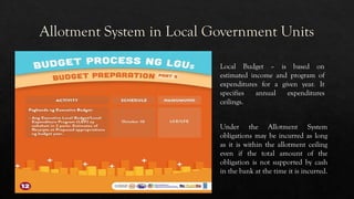 Concept of appropriation, allotment and obligations | PDF