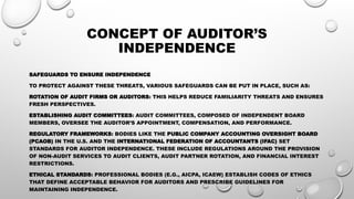 CONCEPT OF AUDITOR’S INDEPENDENCE-INDEPENDENCE IN FACT,INDEPENDENCE IN APPEARENCE | PPT