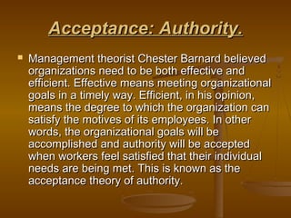 Concept & Types of authority | PPT