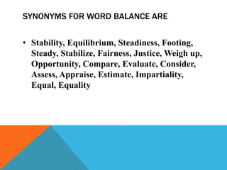 Concept of balance in islam | PPT