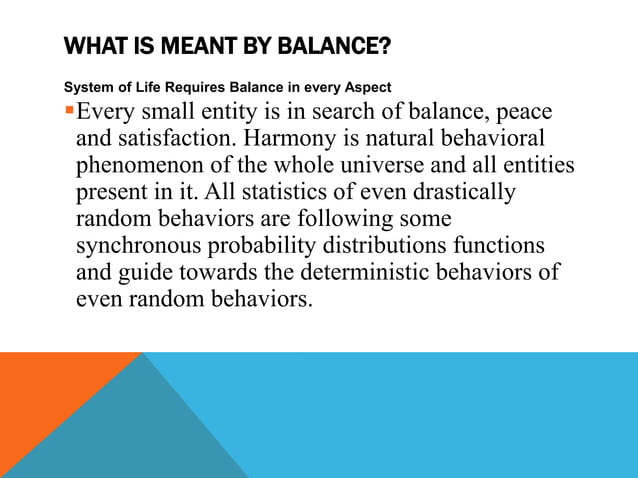 Concept of balance in islam | PPT