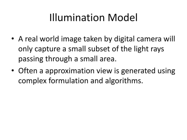 Concept of basic illumination model | PPTX