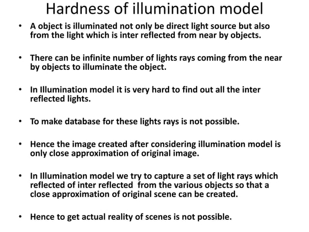 Concept of basic illumination model | PPTX