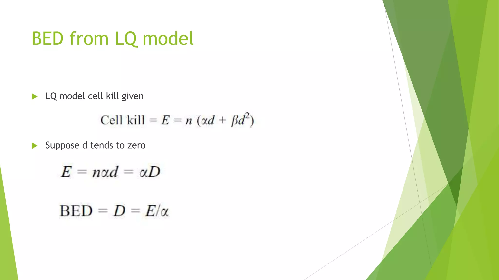 Concept of bed in radiobiology | PPTX