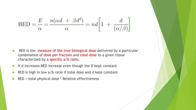 Concept of bed in radiobiology | PPTX