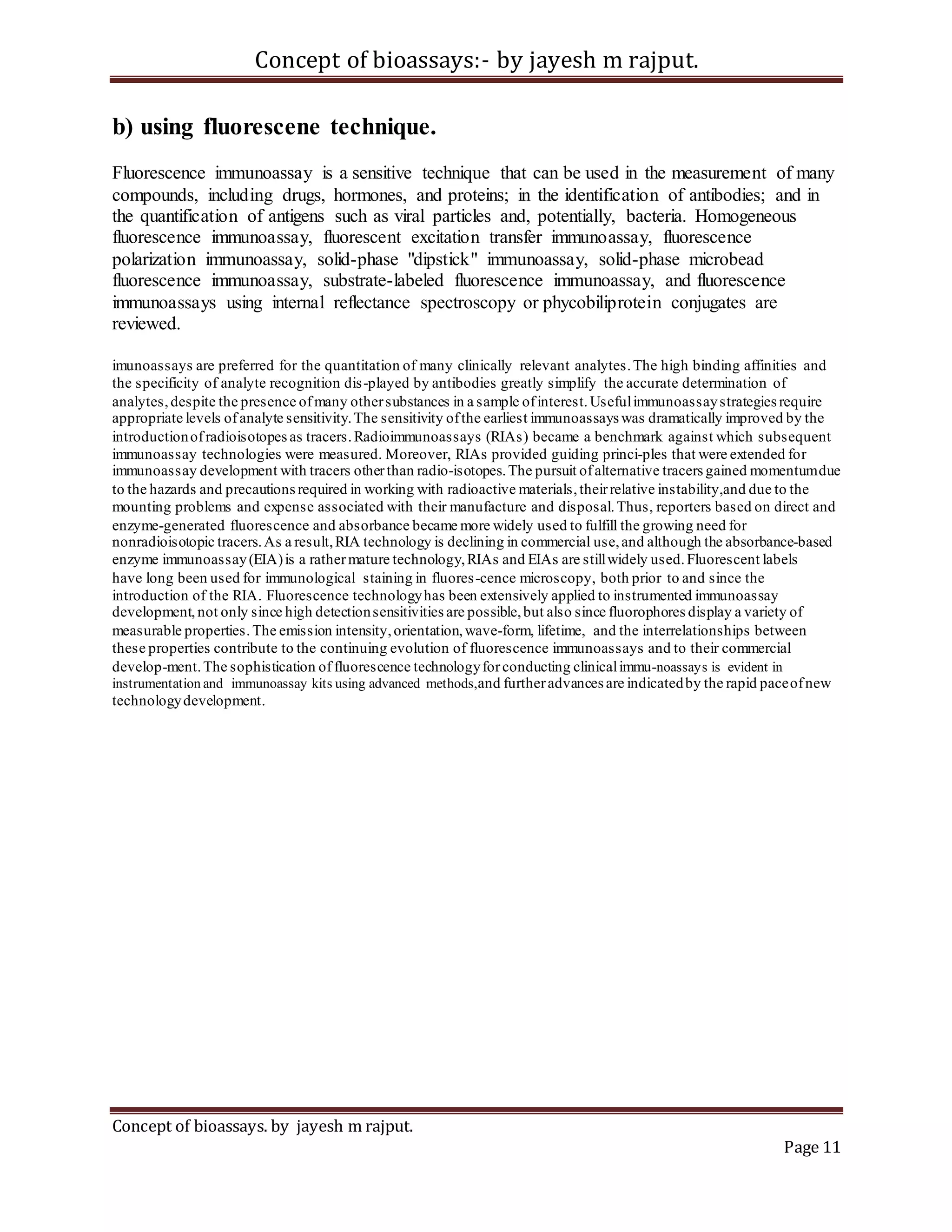 Concept of bioassays by jayu | DOCX | Biological Sciences | Science
