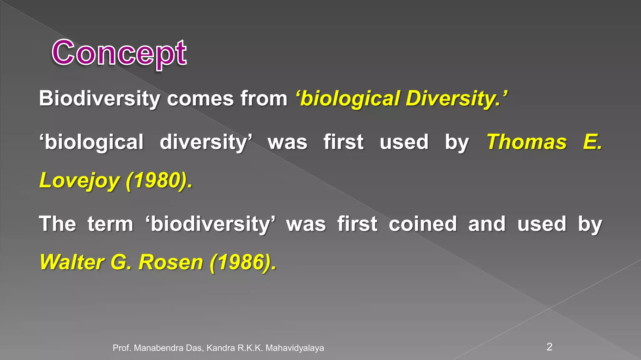 Concept of biodiversity | PPTX