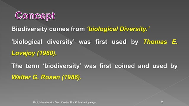 Concept of biodiversity | PPT