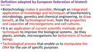 Concept of biotechnology | PPTX