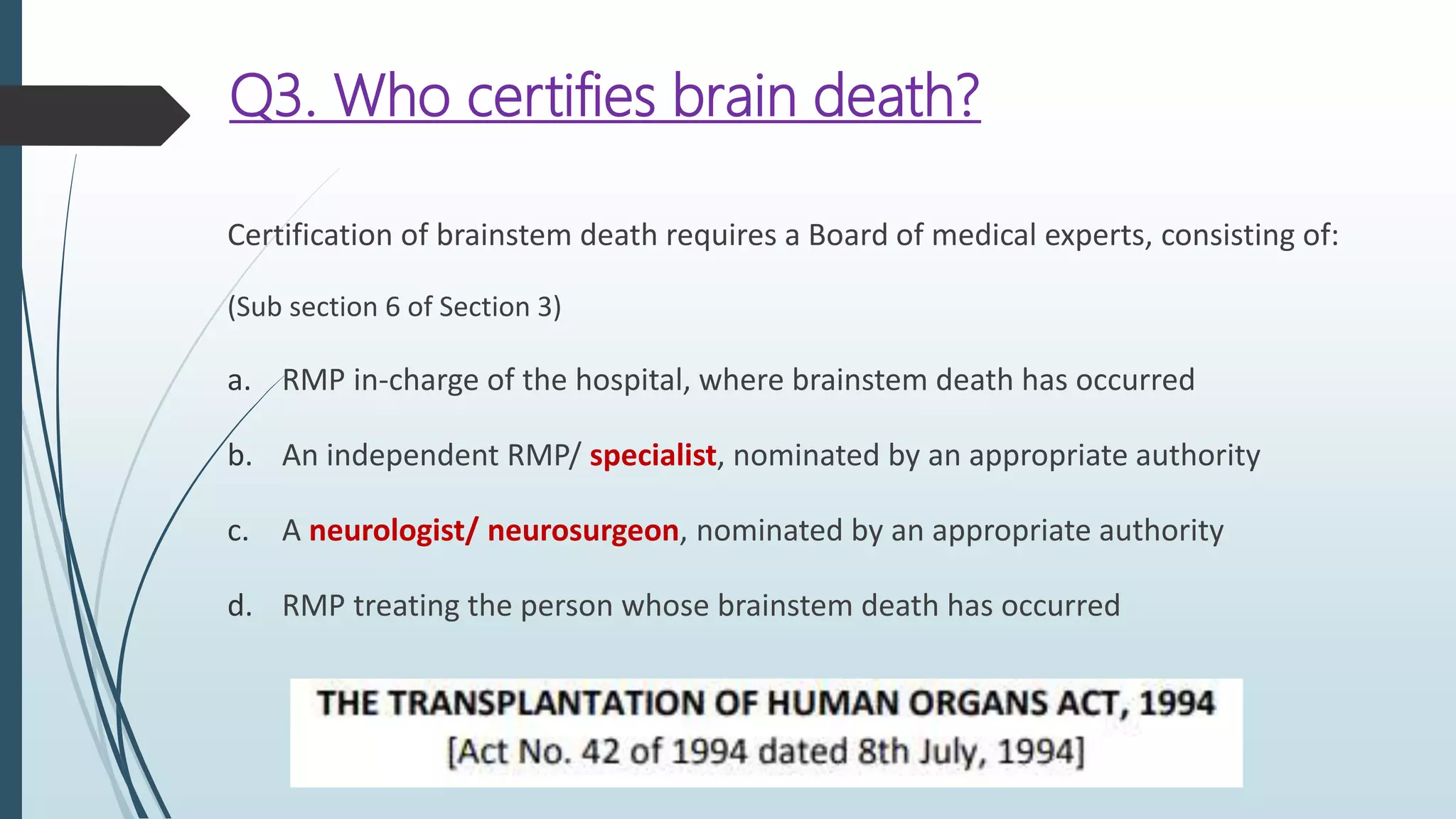 The concept of Brain Death | PPT