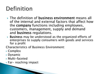 Concept of business environment | PPTX