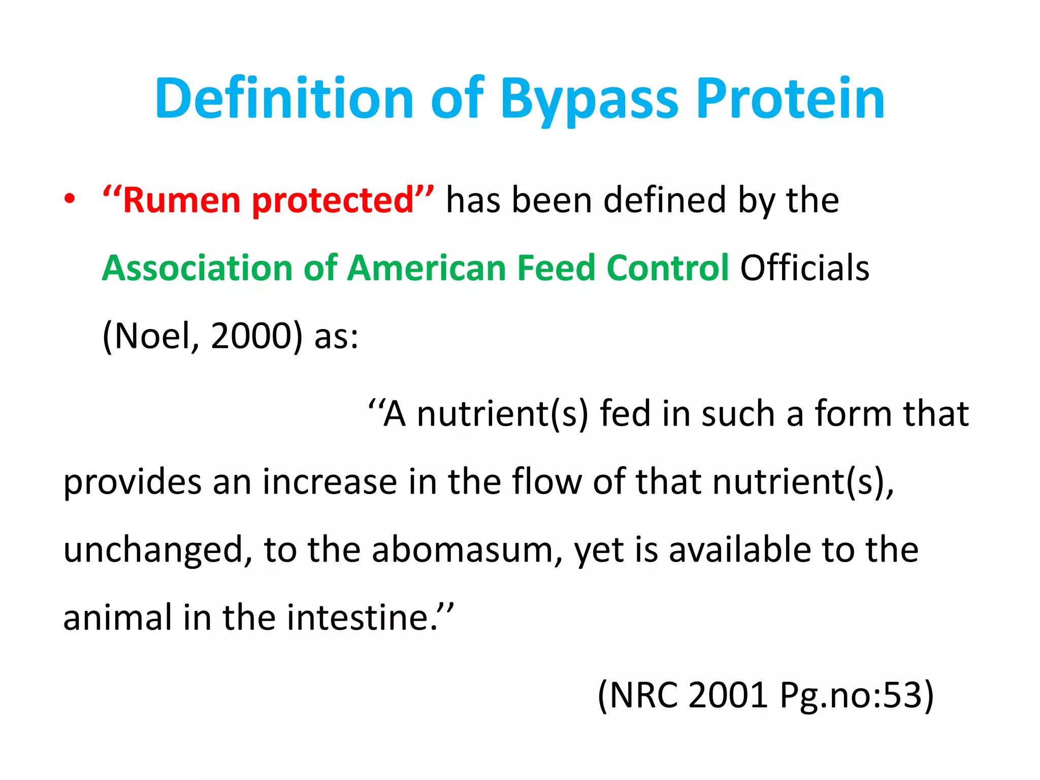 Concept of bypass protein | PPTX