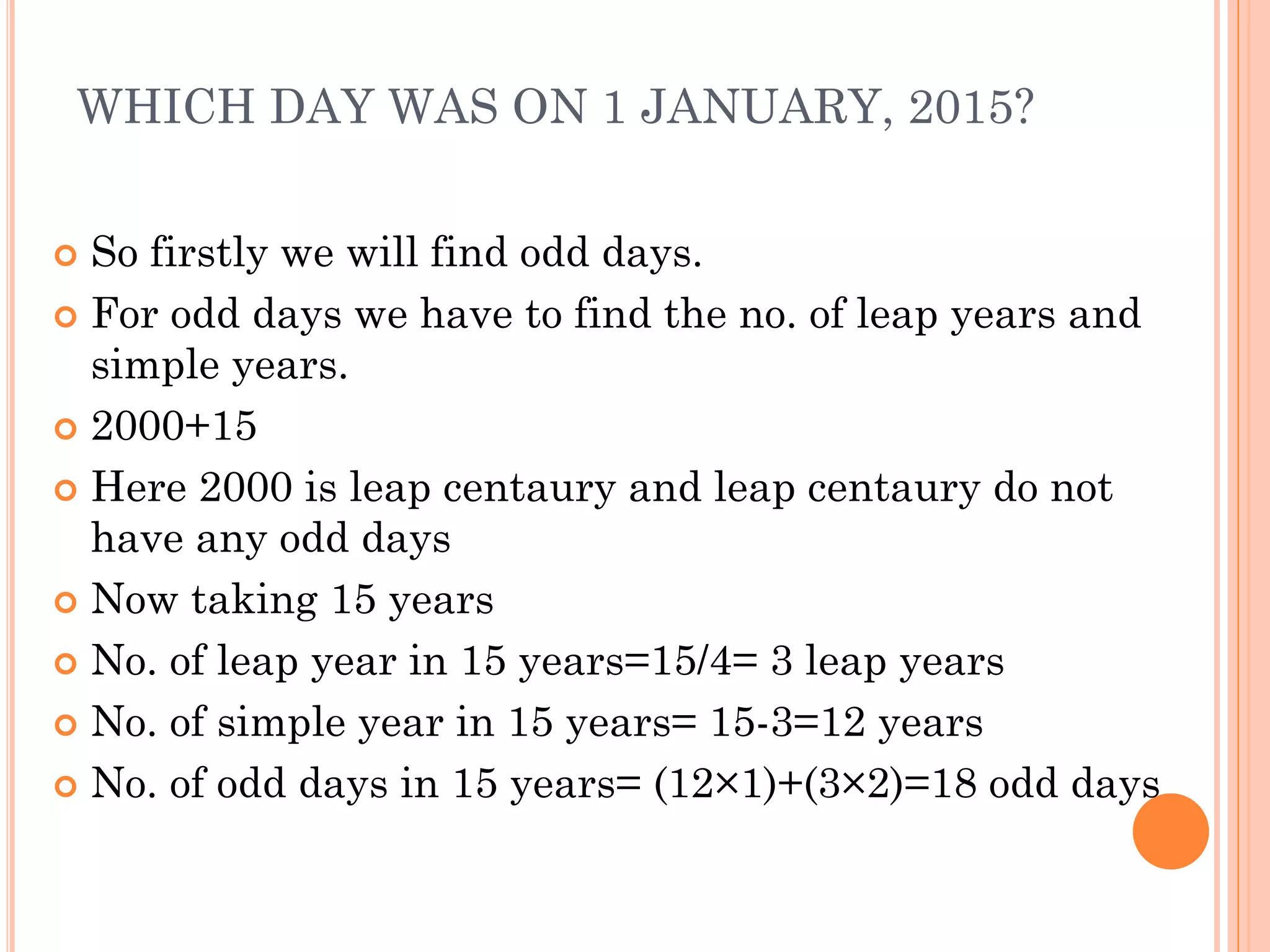 Concept of calendar reasoning | PDF