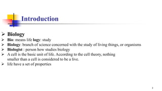 Overview of Biological Concepts and Principles | PPTX