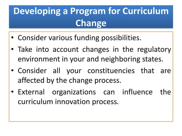 Curriculum Change | PPTX | Primary Education | Education