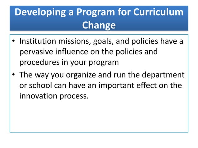 Curriculum Change | PPTX | Primary Education | Education