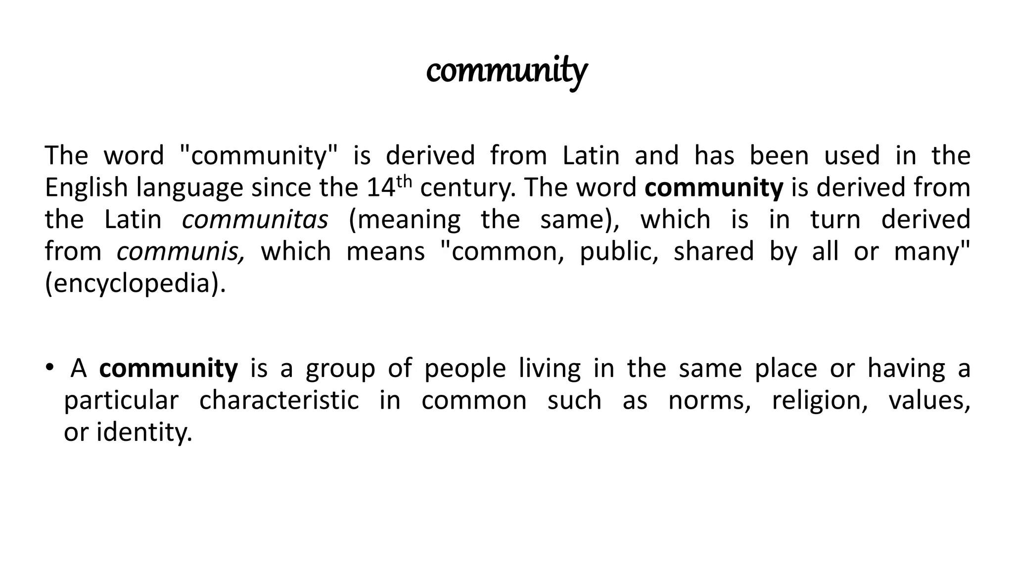 Concept of community | PPTX