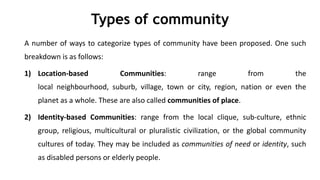 Concept of community | PPTX