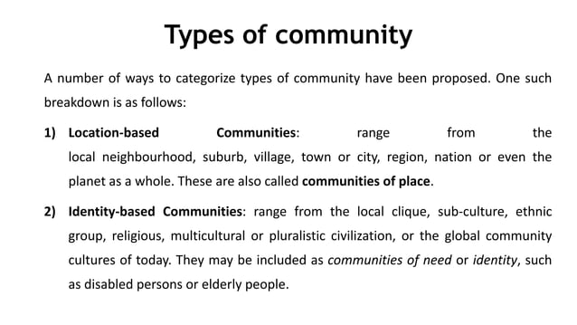 Concept of community | PPTX