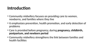 Concept of Community Midwifery AND KEY TERMS | PPTX