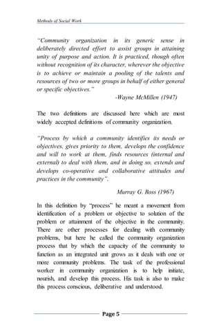 Concept of community work | DOCX