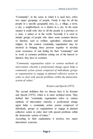 Concept of community work | DOCX