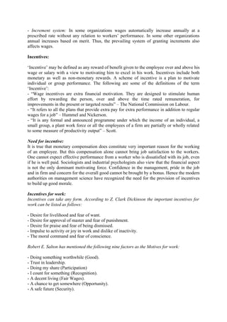 Concept of compensation and reward, compensation dimensions, system of ...