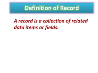 Concept of computer files for Grade 12 learners | PPTX | Databases ...