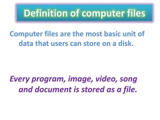 Concept of computer files for Grade 12 learners | PPT